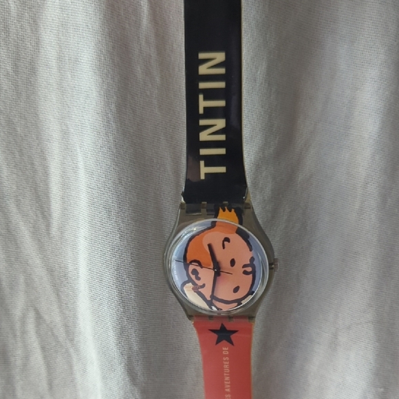 Swatch | Accessories | Swatch Tintin Black And Red Watch | Poshmark